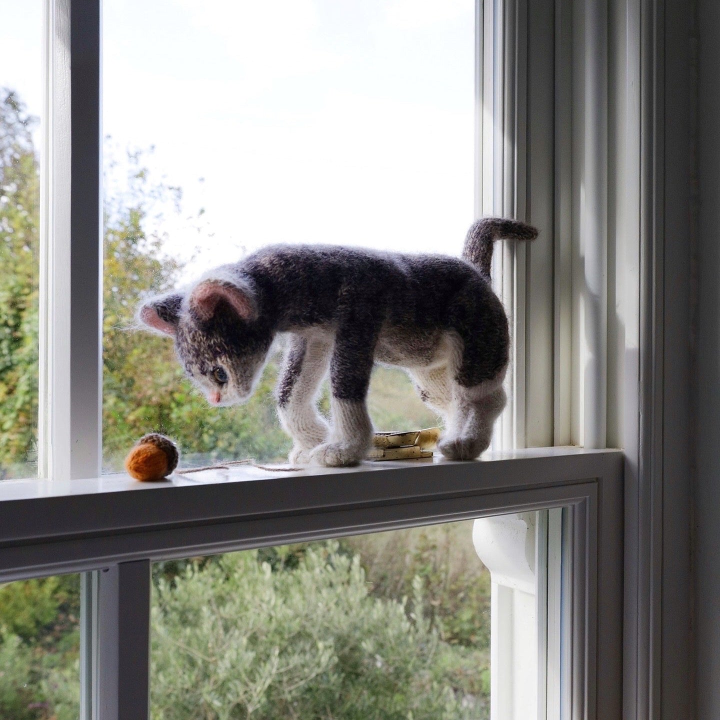 Tabby kitten cashmere knitting kit | Knitted Home